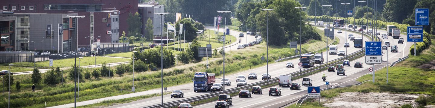 Tijdelijk rijstrook minder op A7 tussen Hoogkerk en Groningen